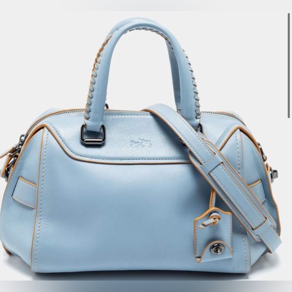 Coach | Bags | Coach Ace Satchel In Blue Glovetanned Leather | Poshmark